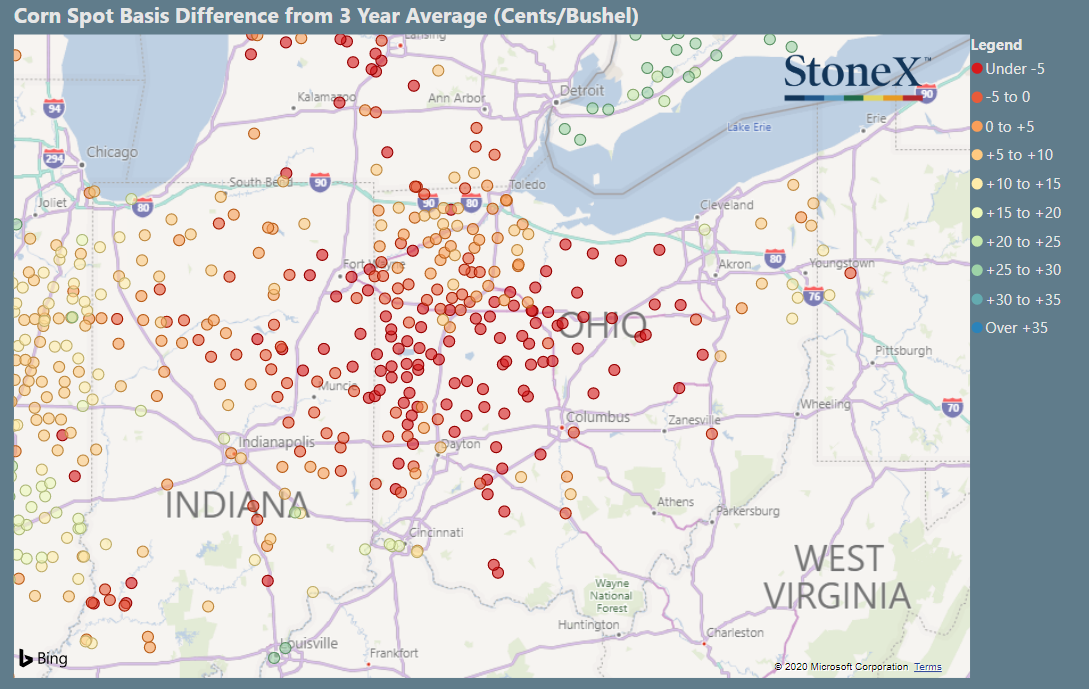 Ohio Corn Basis Maps