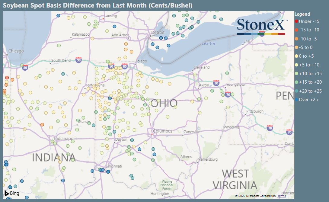 Ohio Soybean Basis Maps