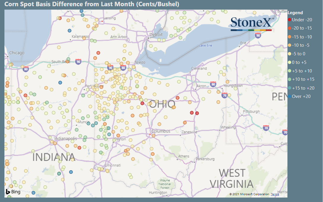 Ohio Corn Basis Maps