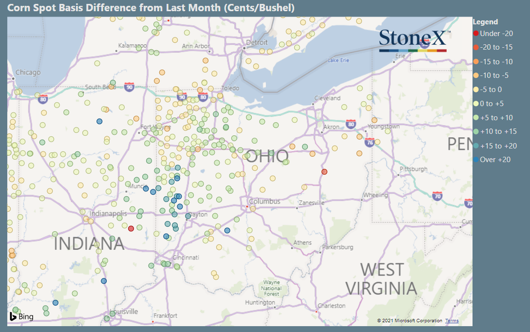 Ohio Corn Basis Maps